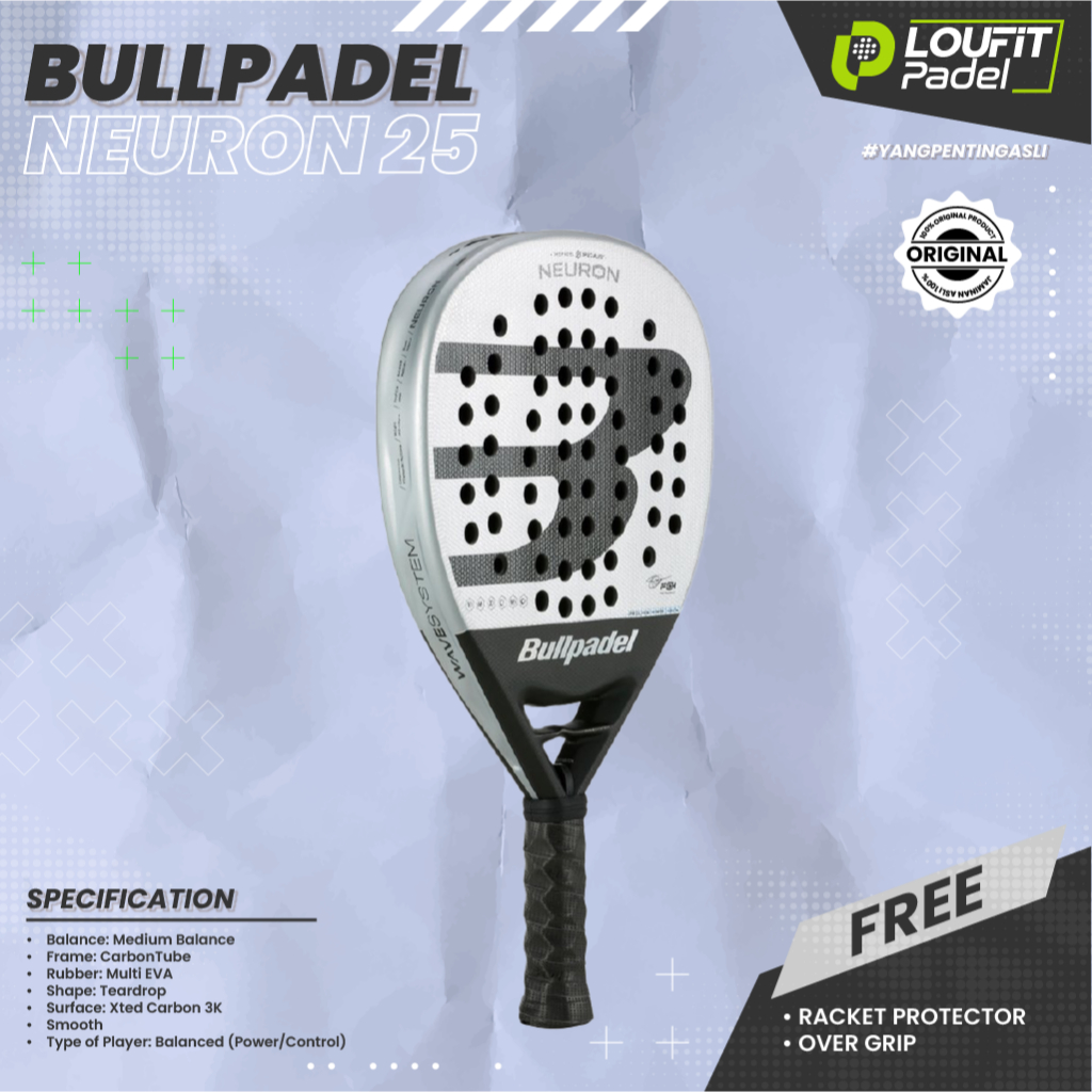 Jual Racket Padel Bullpadel Neuron 2025 Carbon 3K used by Federico ...