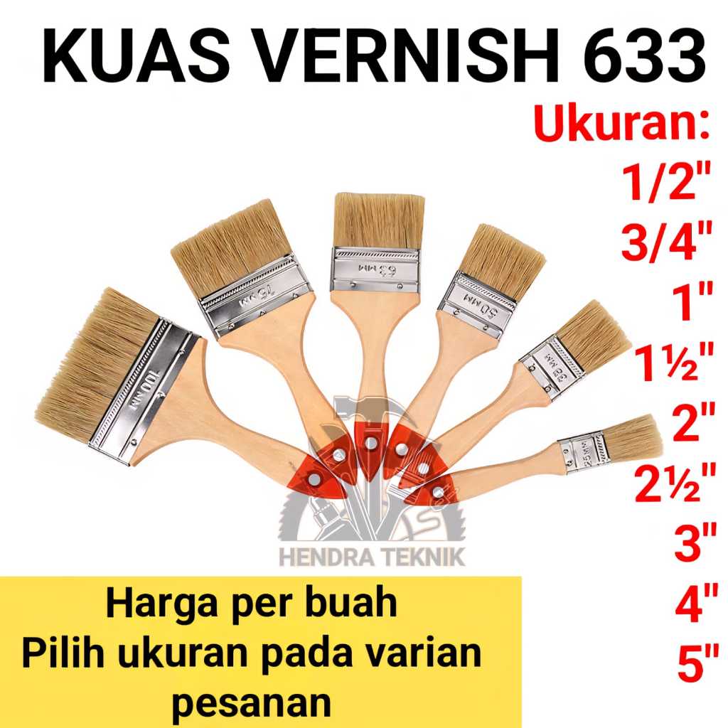 Jual KUAS VERNISH TIPE 633 KUAS CAT TEMBOK SERBAGUNA KUAS BENGKEL KUAS ...