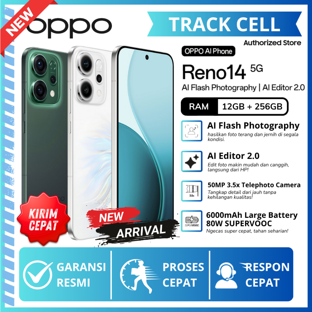 Jual Oppo Reno 14 5G 8/256GB 12/256GB HP Oppo Terbaru 2025 100% Original Garansi Resmi Oppo 1 ...