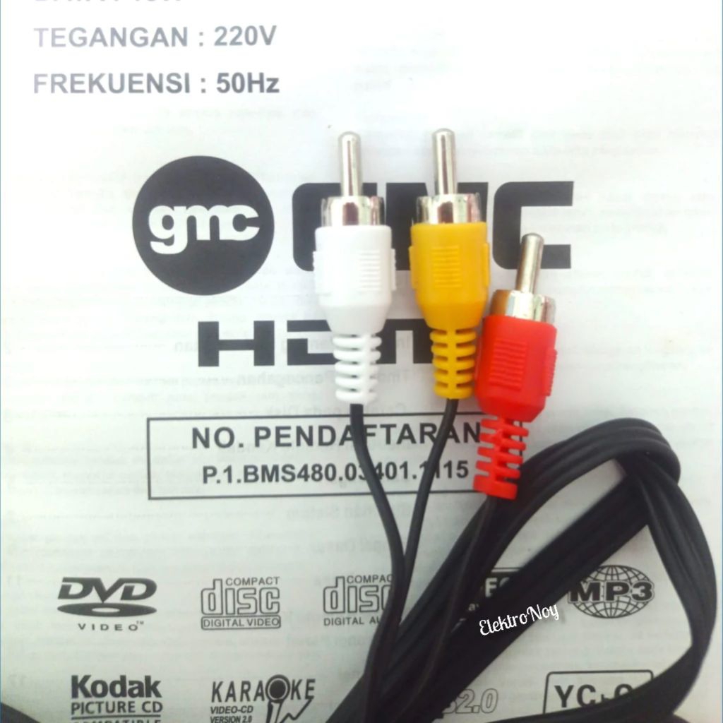 Jual Kabel RCA Audio Video 3 to 3 Merah Putih Kuning Colokan TV DVD VCD ...