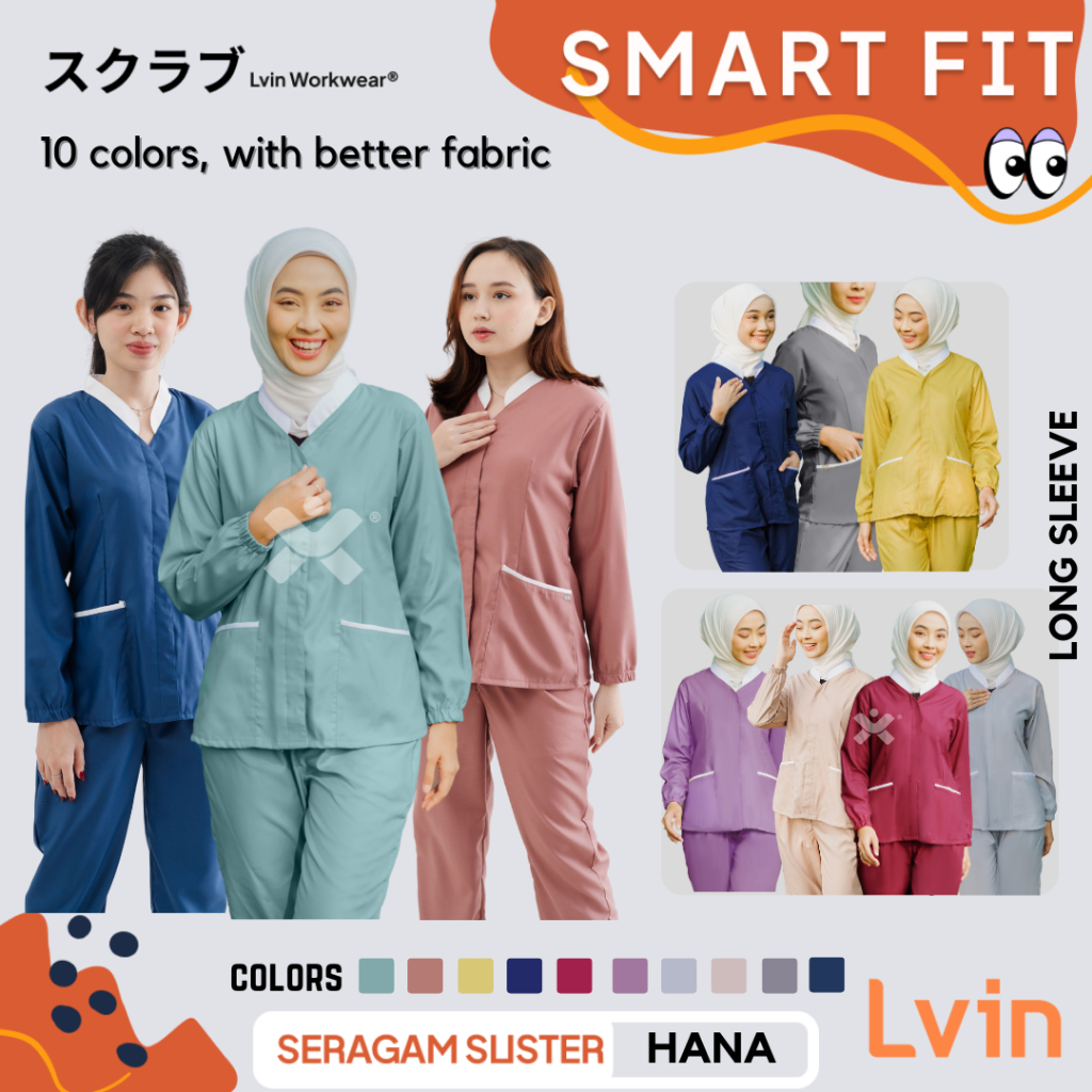 Jual Lvin Baju Seragam suster Hana Series Lengan Panjang / nanny ...
