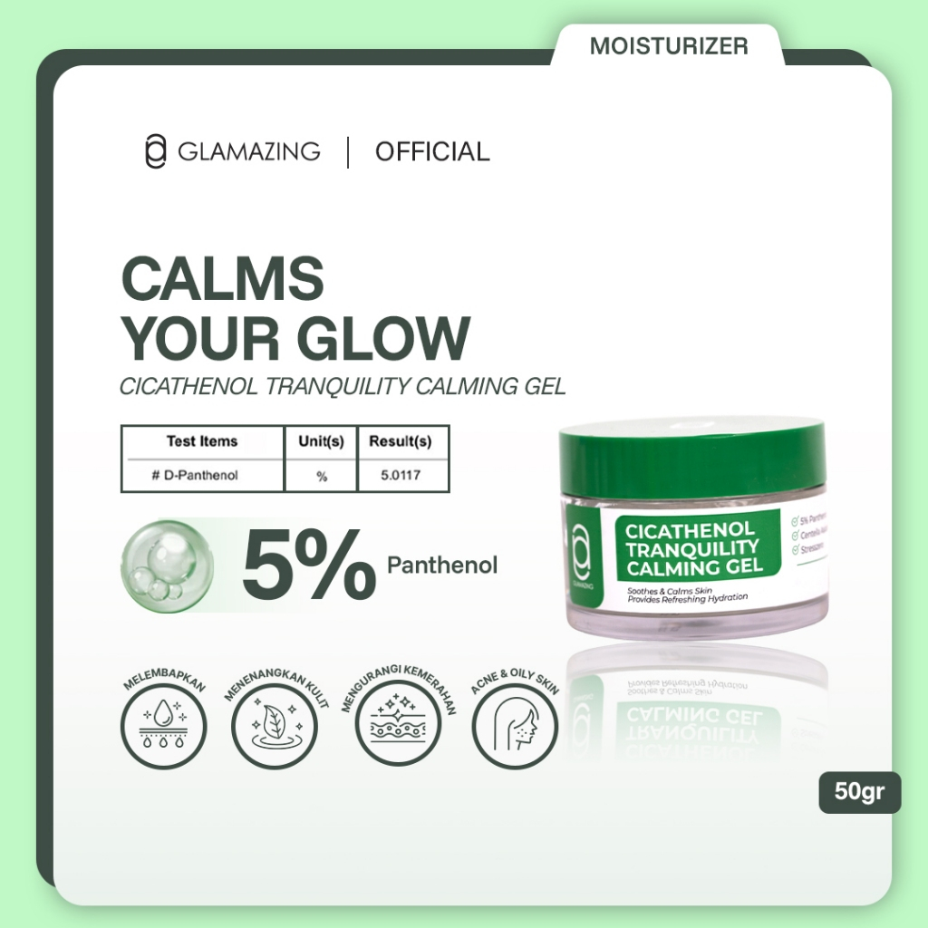 Jual Glamazing - Cicathenol Tranquilty Calming Gel 50 ml Moisturizer ...