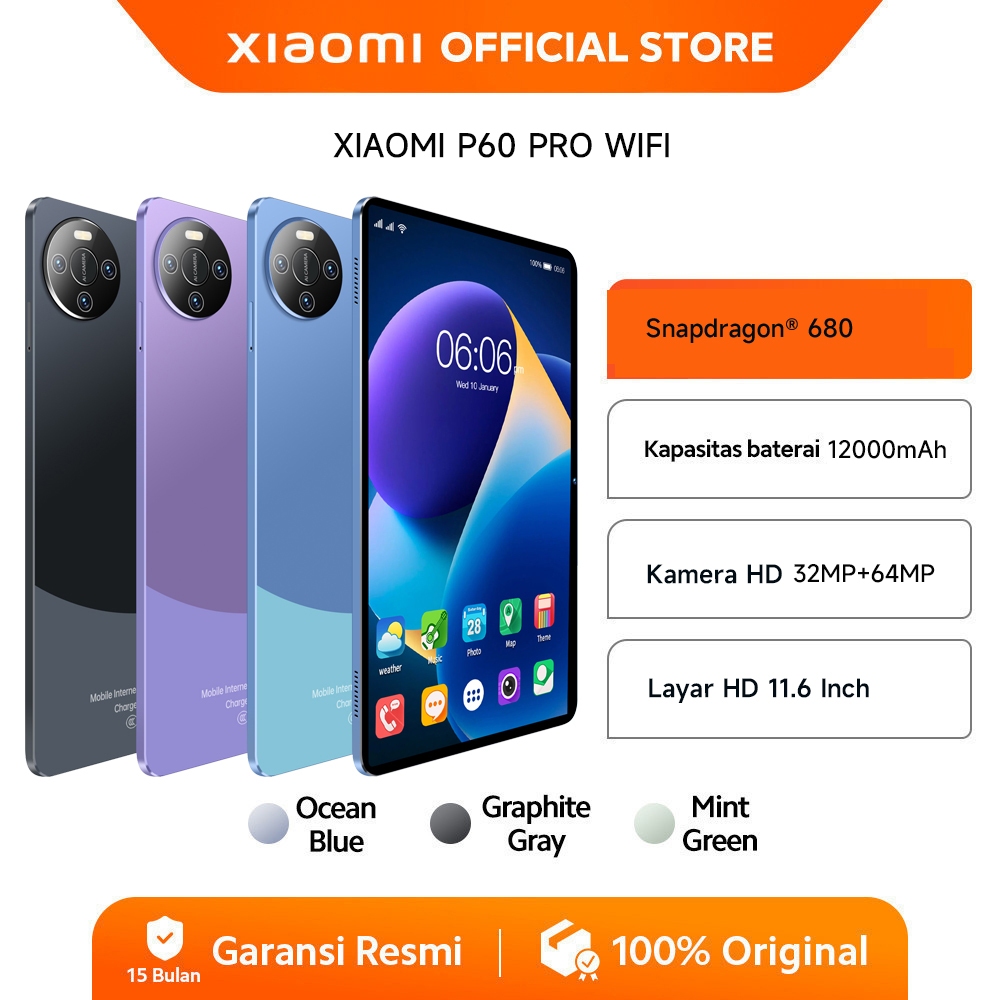 Jual Xiaomi Tablet P60 Pro (16GB +1024GB) | IPS 11.6" | Tablet Murah ...