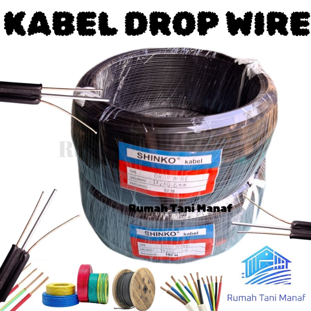 Jual 100meter full Kabel Telepon Kabel Telkom Kabel Drop Wire | Shopee ...