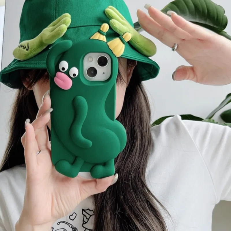 Jual Funny 3D Cartoon Cucumber Elf Phone Case For iPhone 16 Pro Max 15 ...