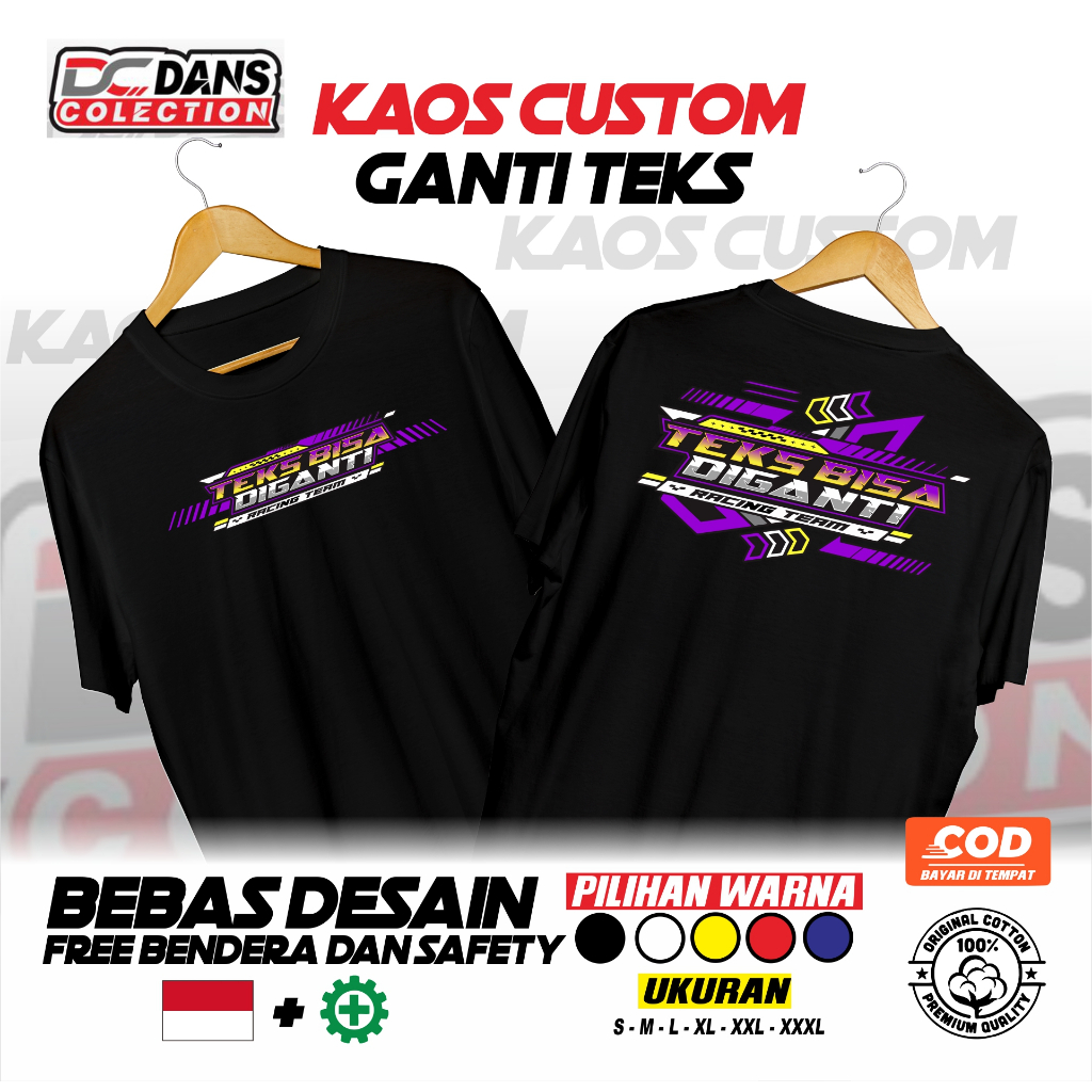 Jual KAOS SABLON CUSTOM Racing Concept EDIT TEKS / NAMA suka-suka ...