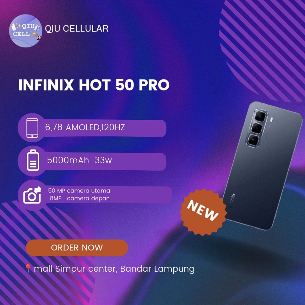 Jual INFINIX HOT 50PRO 8/256GB BARU GARANSI RESMI,IMEI TERDAFTAR ...