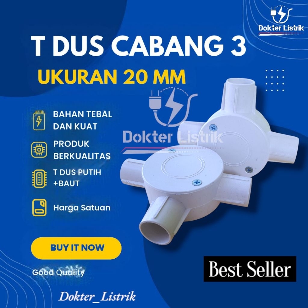 Jual T Dus 3 Cabang ukuran 20mm | Shopee Indonesia