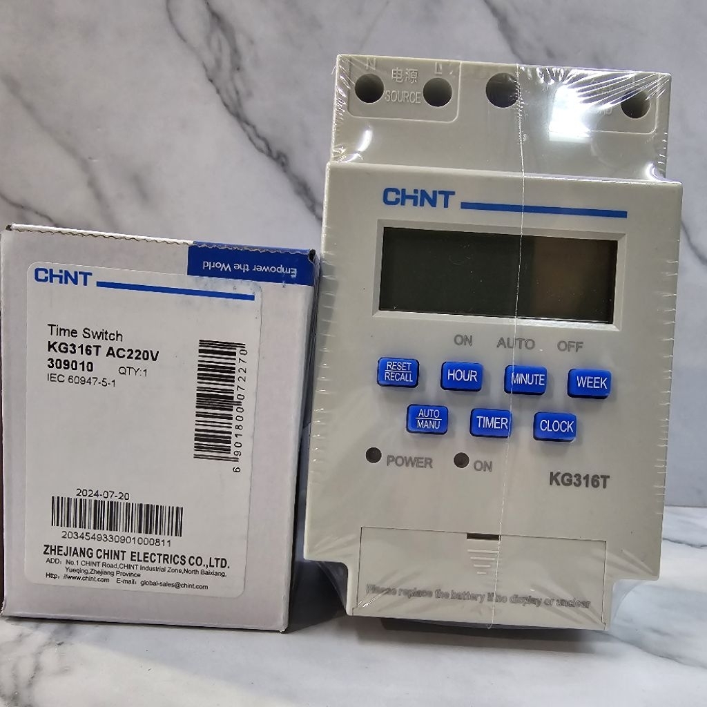 Jual CHINT TIMER DIGITAL KG-316T TIME SWITCH KG316T 220VAC 30A | Shopee ...