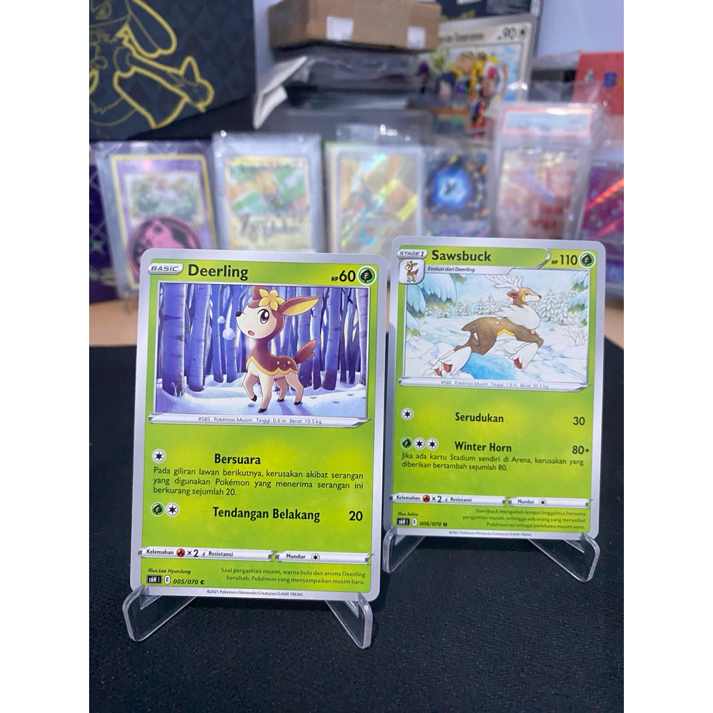 Jual Set Evoline Deerling 005/070 • Sawbuck 006/070 TCG Pokemon 2021 ...