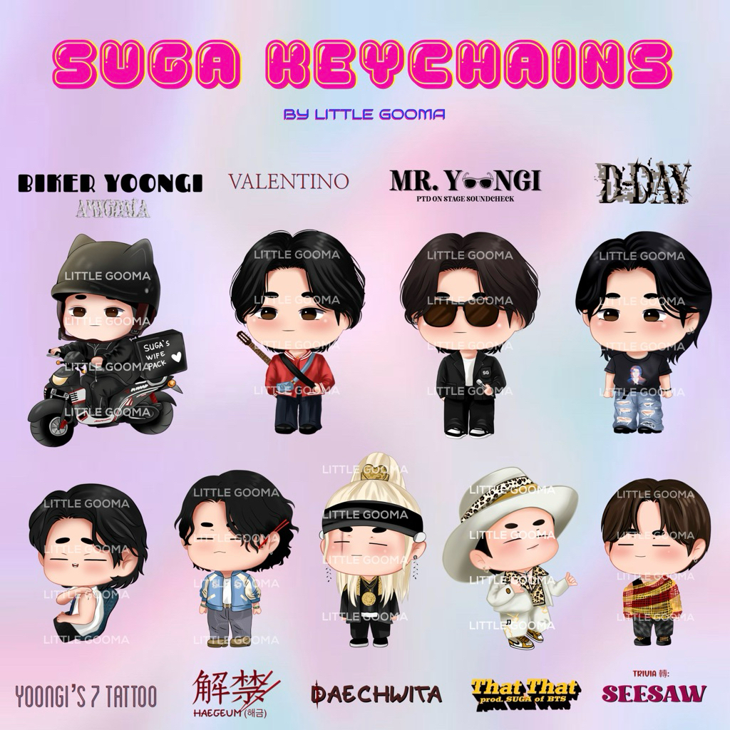Jual Keychain BTS Suga Collection by Little Gooma - Gantungan Kunci BTS ...