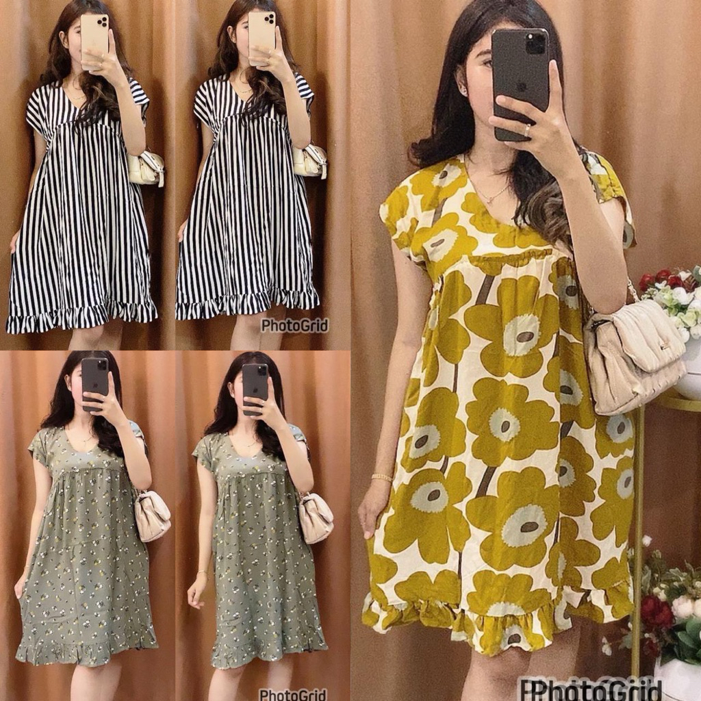 Jual Daster Viral Ruffle / Daster Ruffle/ Daster rayon Viscose Adem ...