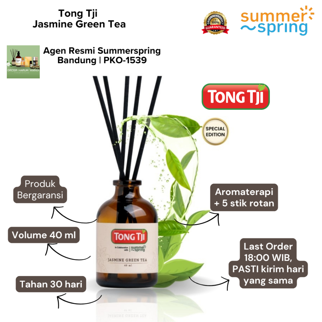 Jual Summer Spring Reed Diffuser 40ML Tong Tji Jasmine Green Tea ...