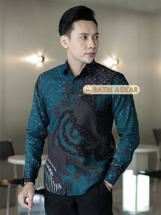 Jual Askar Batik Motif Dharmapala Baju Kemeja Batik Pria Slimfit Lengan ...