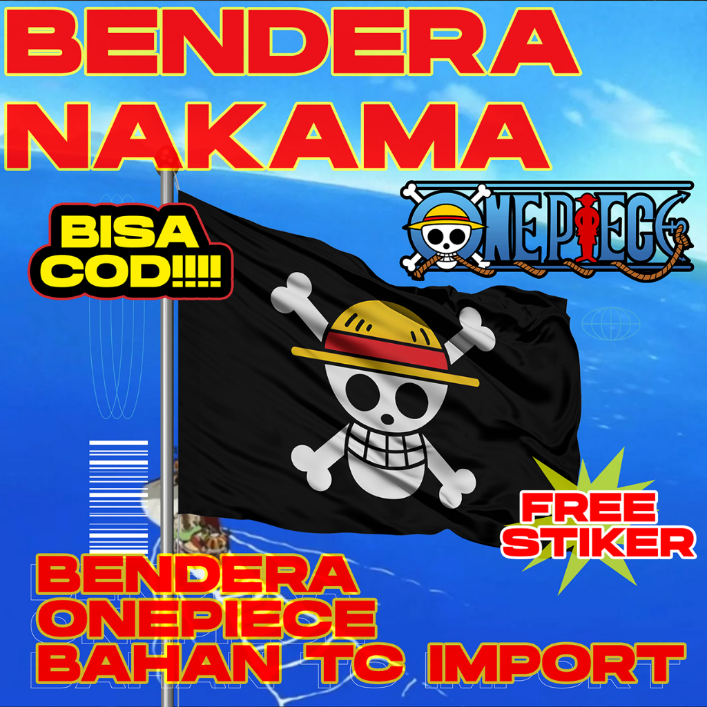 Jual BENDERA ONE PIECE | NAKAMA FLAG | BAHAN TC IMPORT Kain | Shopee ...