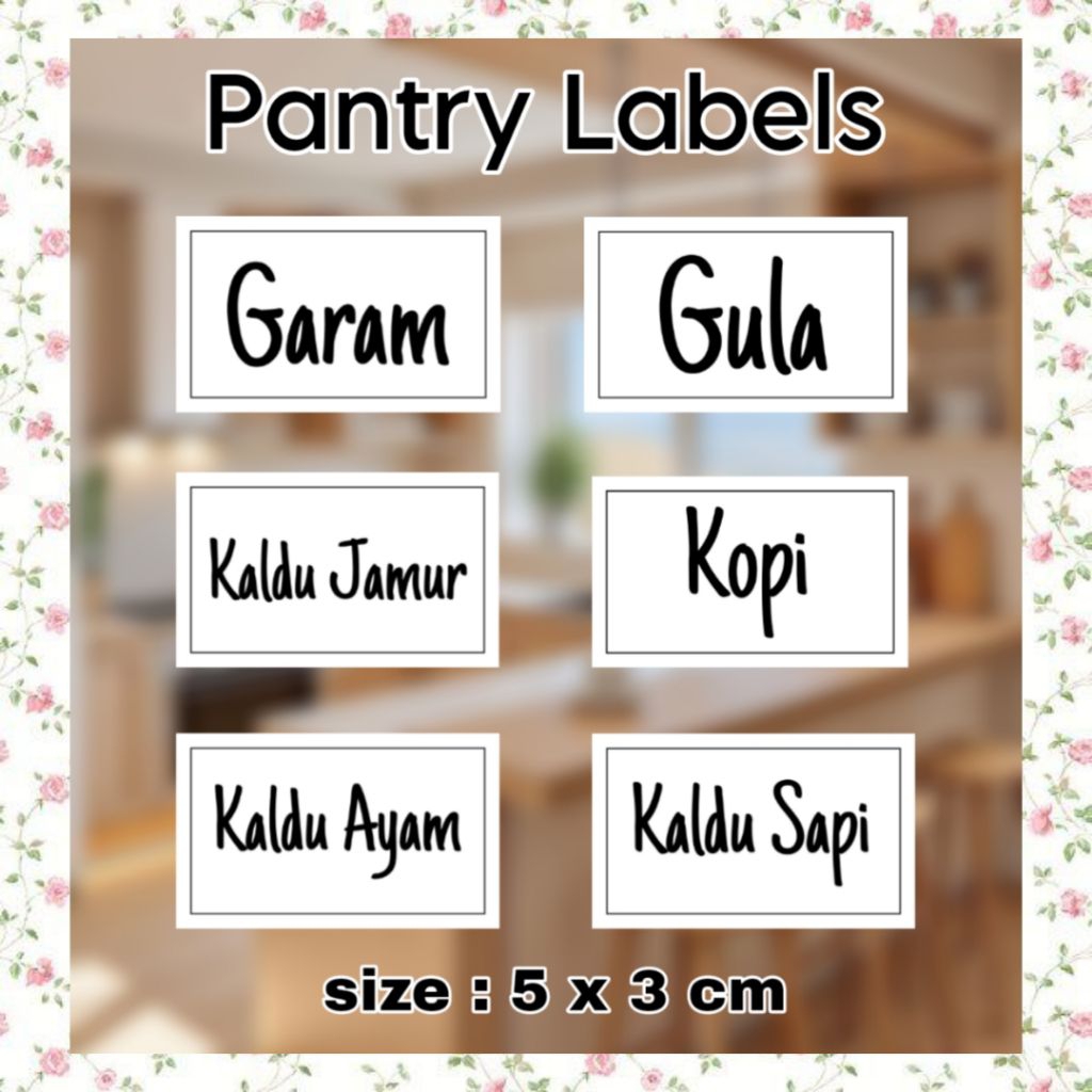 Jual PANTRY LABEL STICKER LABEL NAMA BUMBU DAPUR PRODUK KEMASAN ...