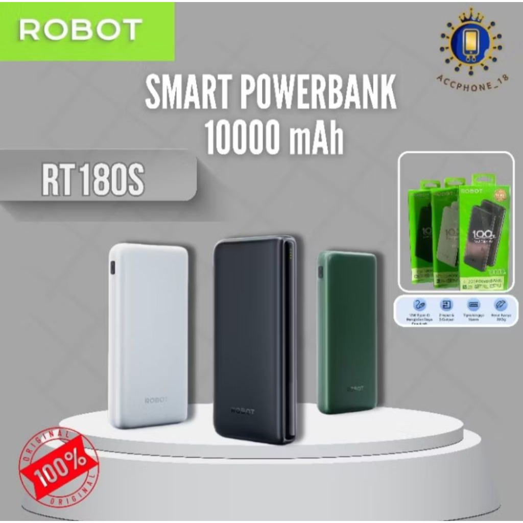 Jual Rp. 109.000 Min 3 PCS // ROBOT Power Bank RT12//RT180s Powerbank ...