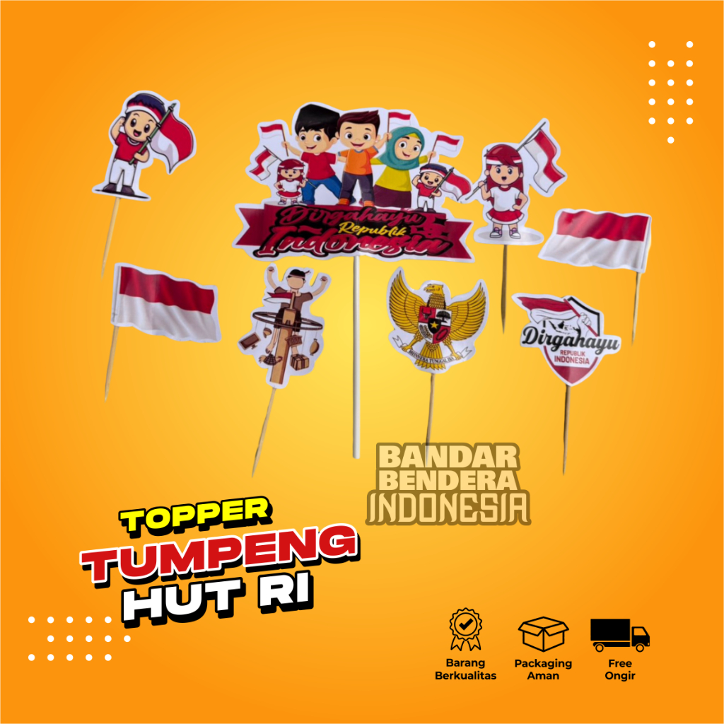 Jual Topper dirgahayu merah putih republik indonesia hiasan tumpeng ...
