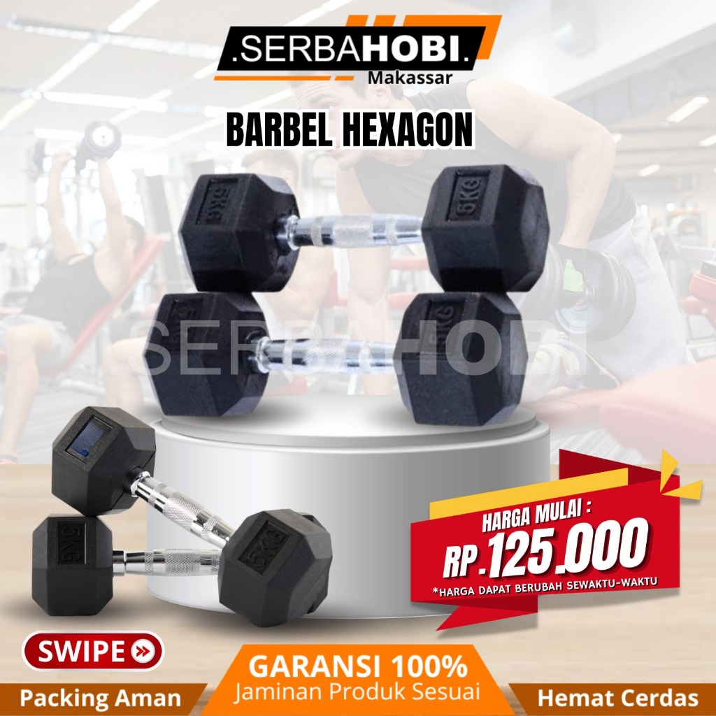 Jual Barbel dumble Hexagonal / Dumble Hexagon 1kg/2kg/3kg/5kg/10kg ...