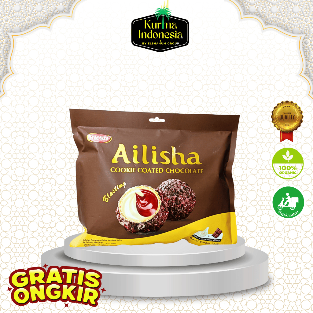 Jual Coklat Ailisha Cookie Coated Chocolate 250gr Premium Original ...