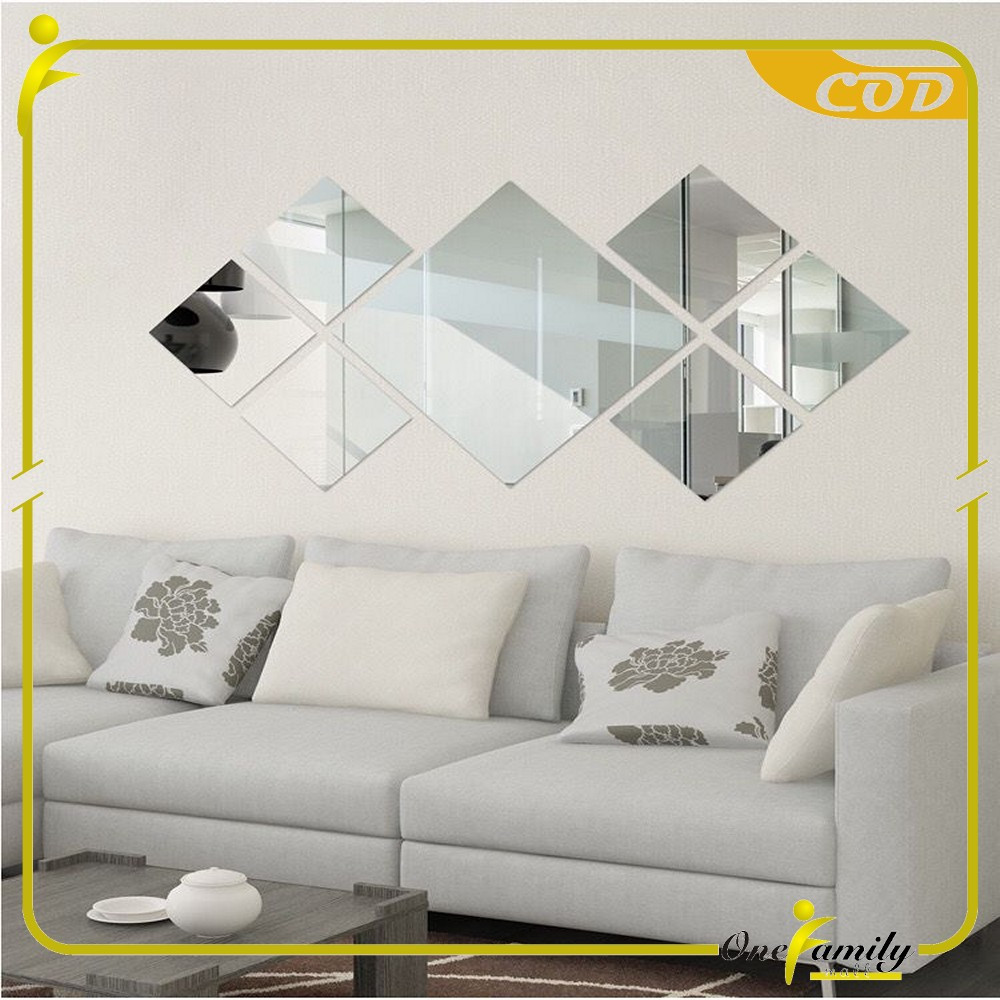 Jual Ec One-K97 Stiker Cermin Rias Dinding Persegi 30X30 Tempel Anti ...