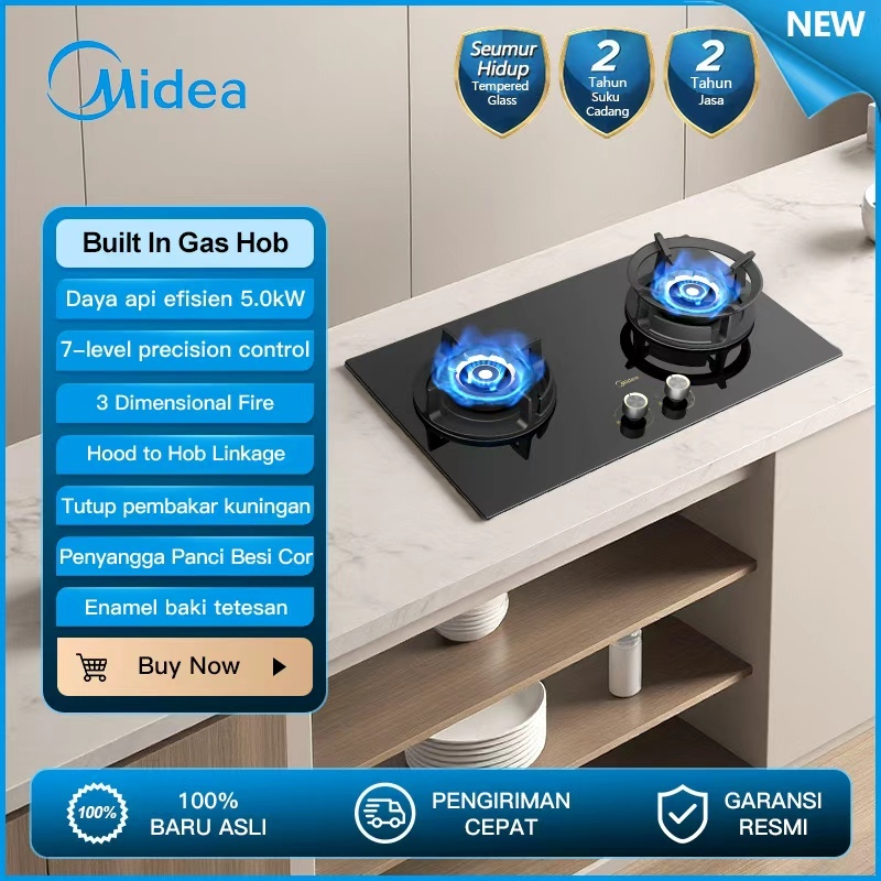 Jual Midea 5.0kW Built In Gas Hob MGH-Q7611G | Shopee Indonesia