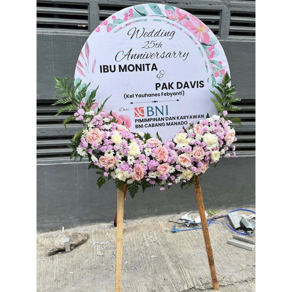 Jual PU001 Diameter 80cm Bunga Bawah REAL PICTURE ASLI/Karangan bunga ...
