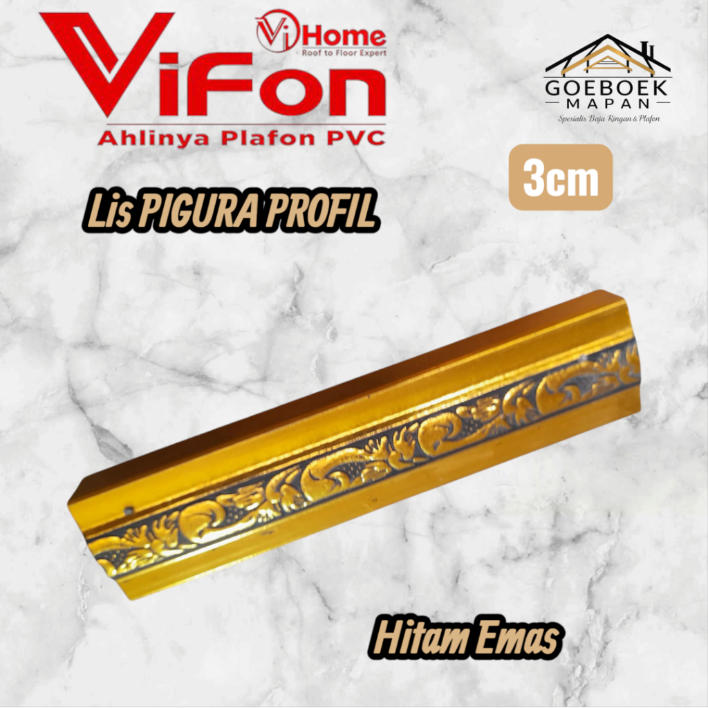Jual Lis Plafon PVC Pigura Profil Vifon Ahlinya Plafon PVC 3cm Panjang ...