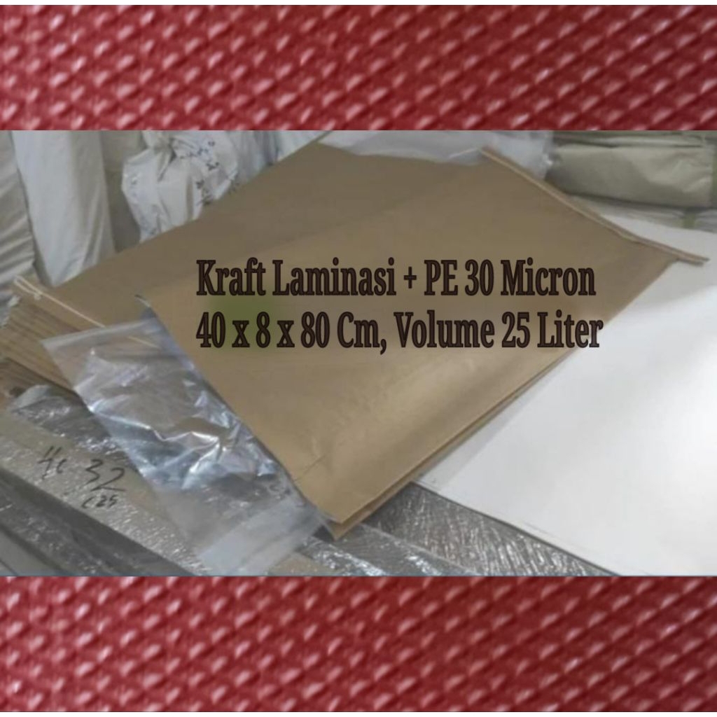 Jual Paper Sack Laminasi Tambah Plastik PE 40 x 8 x 80 Cm Noblen Coklat ...