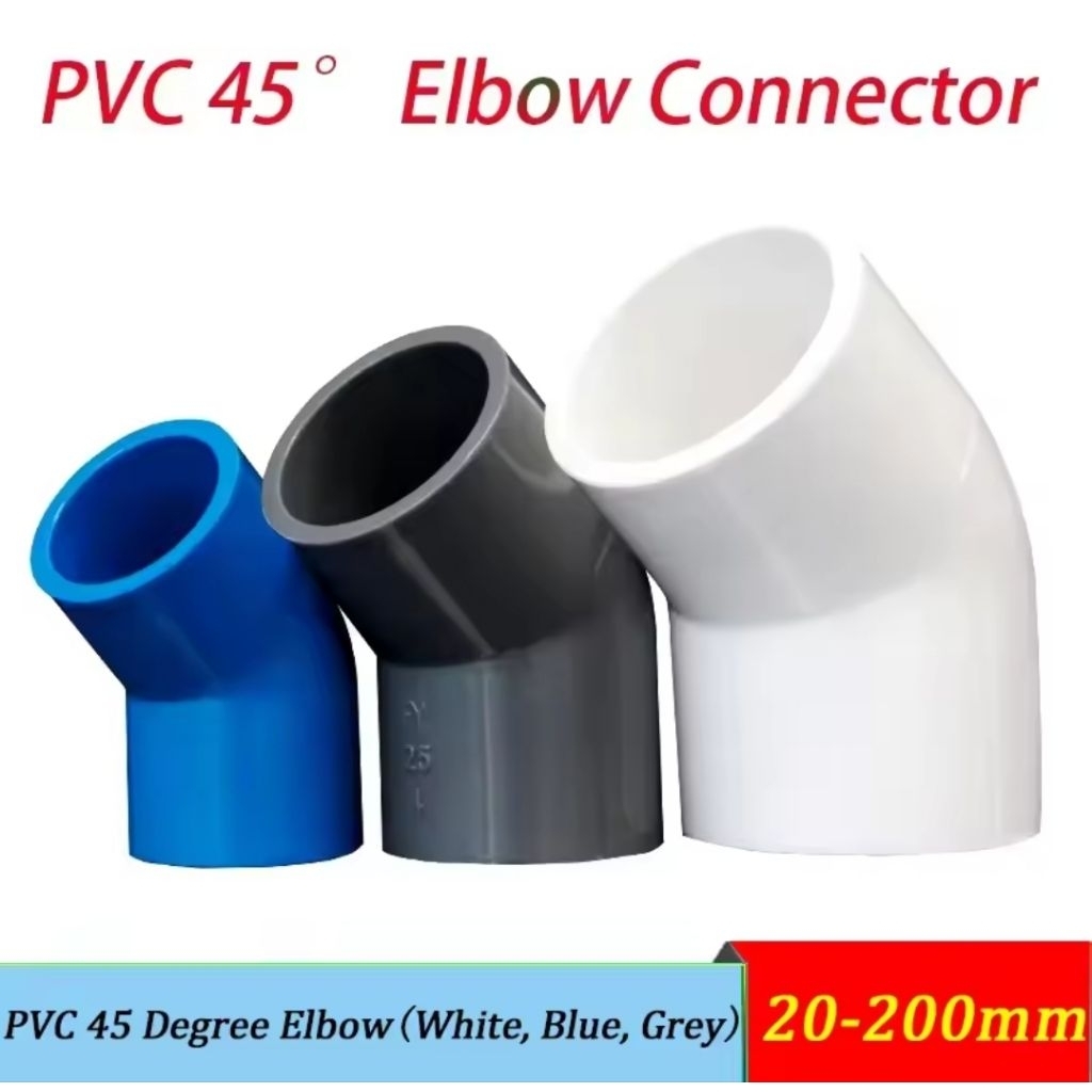 Jual sambungan pipa siku 20mm 45 derajat fitting pvc aquarium taman ...