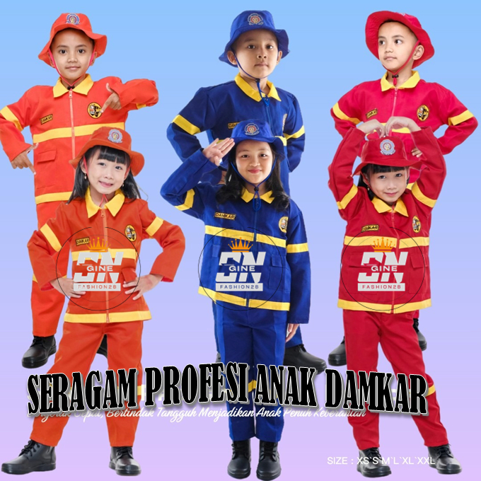 Jual SERAGAM PROFESI ANAK DAMKAR PROFESI CILIK PEMADAM KEBAKARAN ...