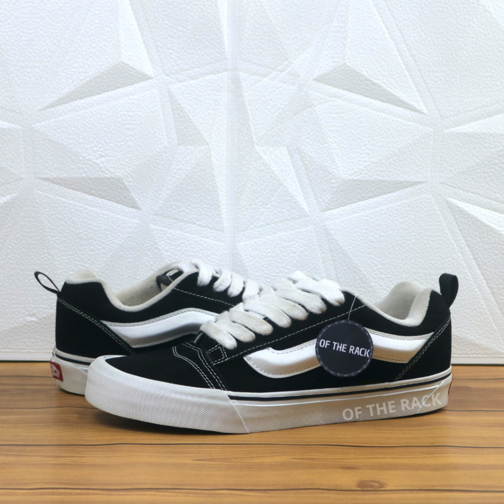 Jual Sepatu KNU Skool Black White Sneakers Casual Knuskool Hitam Putih ...