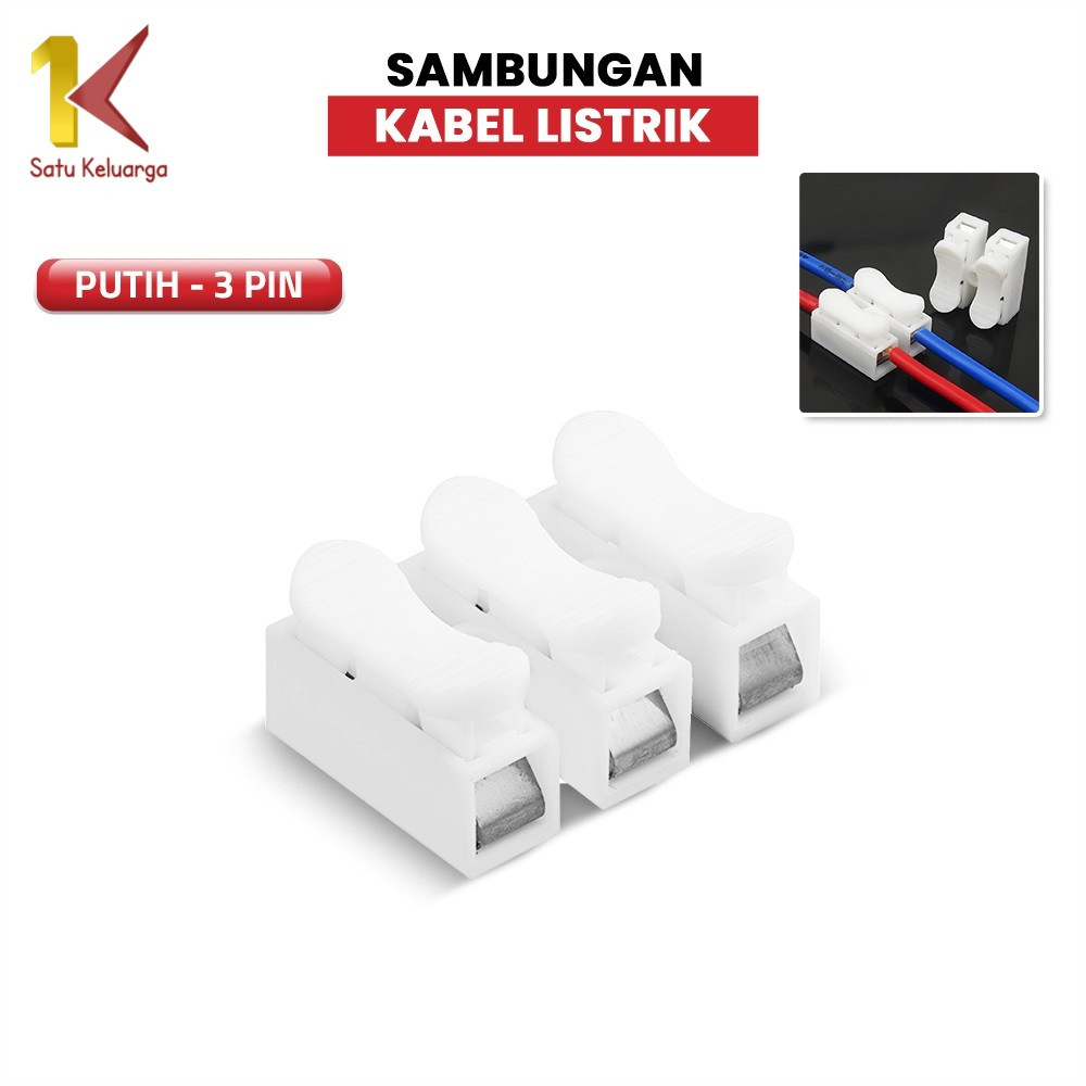Jual EC Eceran Satu Keluarga Konektor Kabel Listrik 3pin C1077 Quick ...