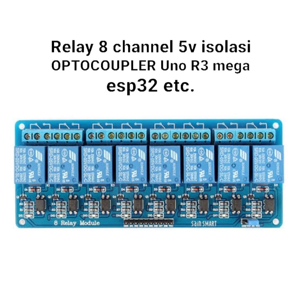 Jual Relay 8 channel isolasi optocoupler Uno R3 esp32 etc | Shopee ...