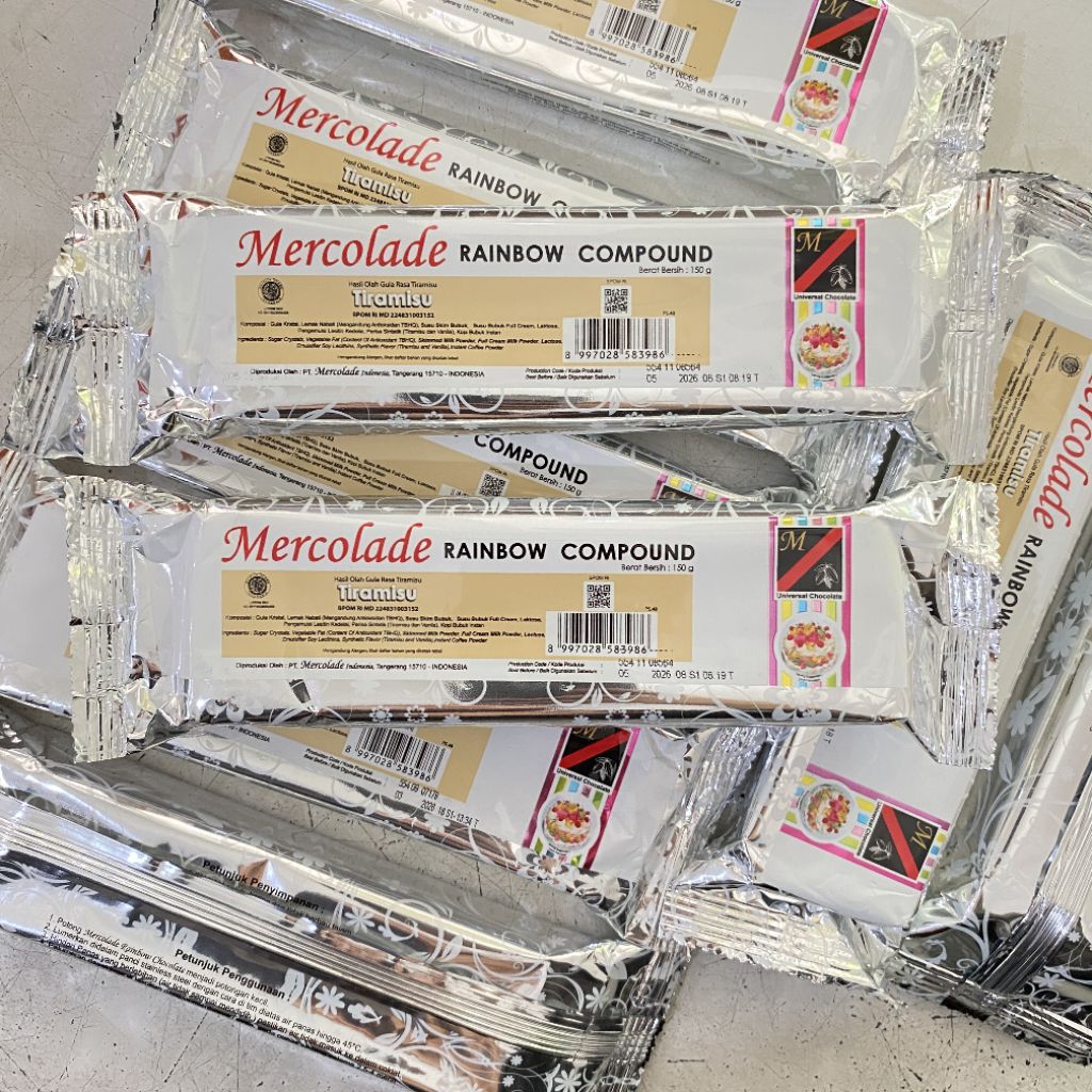 Jual Mercolade tiramisu chocolate compound 150 gram | mercolade rainbow ...