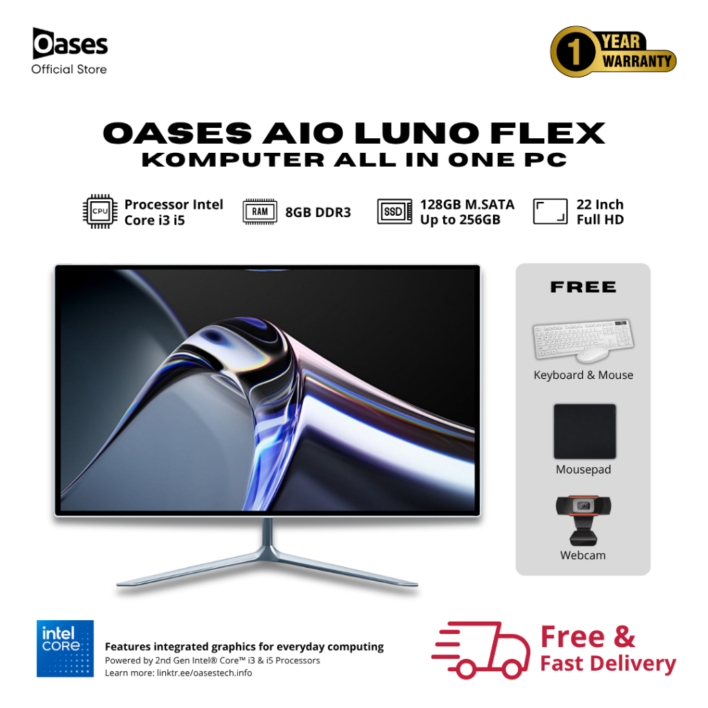 Jual Komputer Full PC All-in-One Intel Core i3/i5 HD Super Tipis 19/22 ...
