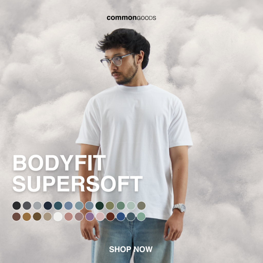 Jual Common Goods Short Sleeve Super Soft Body Fit T-Shirts - White ...