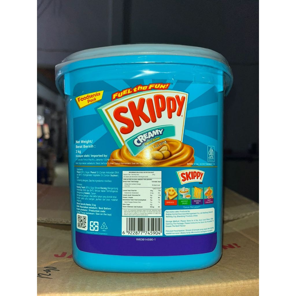 Jual Skippy Creamy Peanut Butter / Selai Kacang Skippy - 3 Kg | Shopee ...