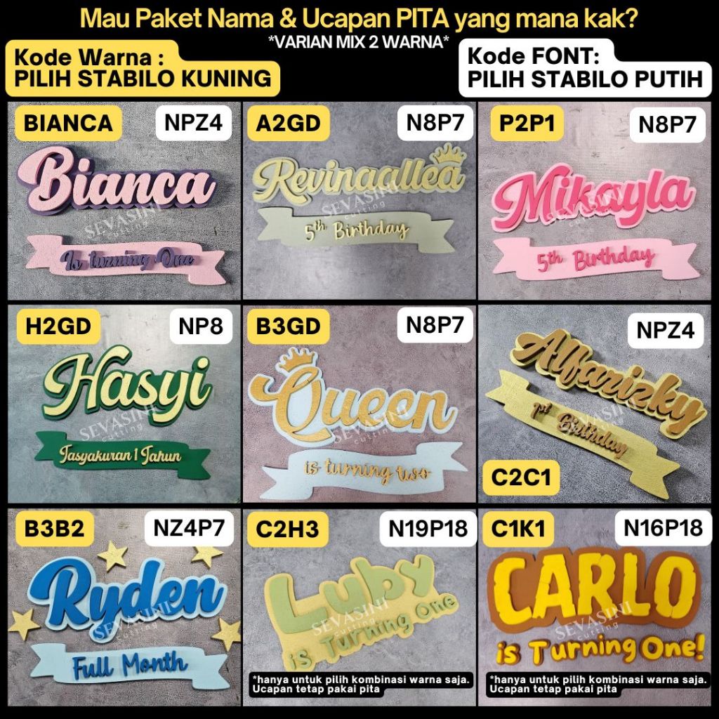 Jual (1 HARI KIRIM) paket Nama & Ucapan Styrofoam untuk acara - tulisan ...
