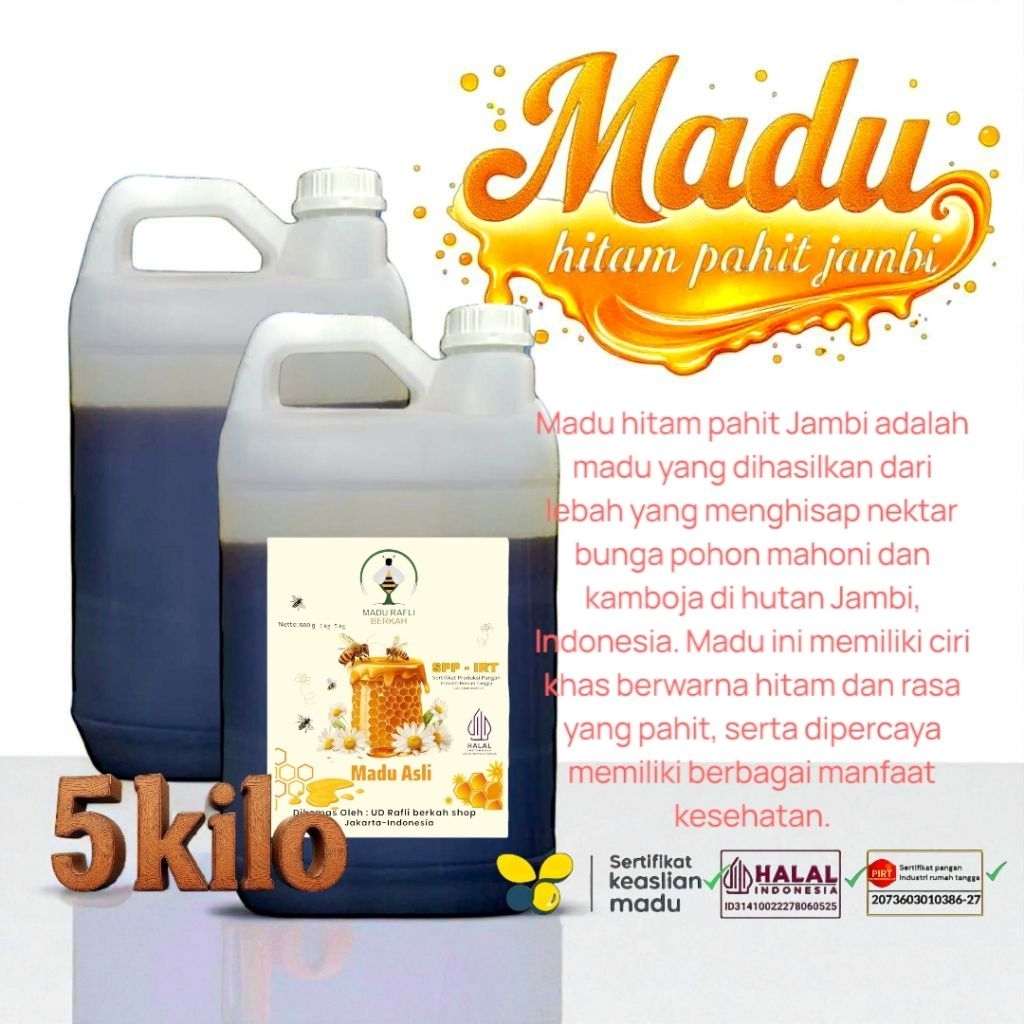 Jual madu hitam pahit jambi isi 5kg | Shopee Indonesia