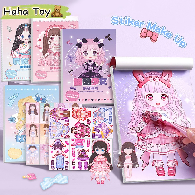 Jual HAHA TOY Make-Up Princess Stiker Diy Stiker Lucu Kartun Anak ...