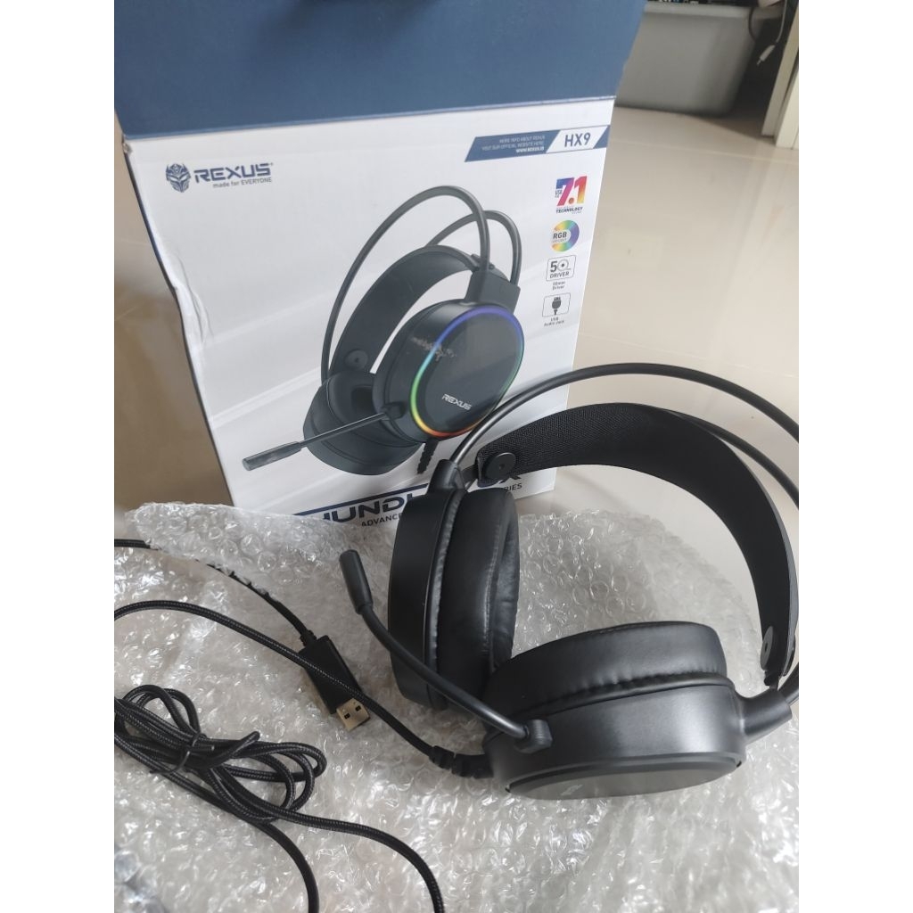 Jual Rexus Headset Gaming Thundervox HX9 RGB USB Plug Surround 7.1 ...
