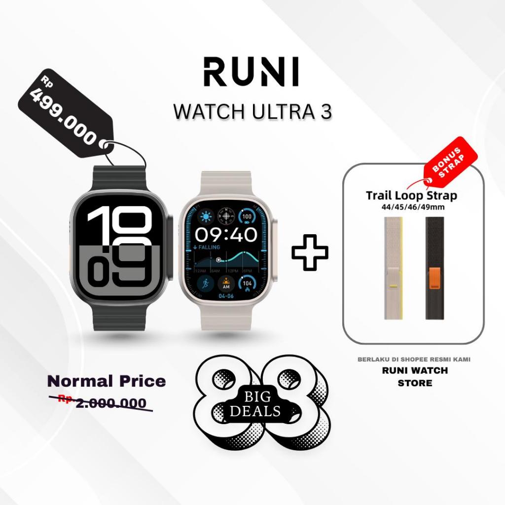 Jual [RUNI 8.8] RUNI WATCH ULTRA 3 AMOLED Screen HD Display | Shopee ...