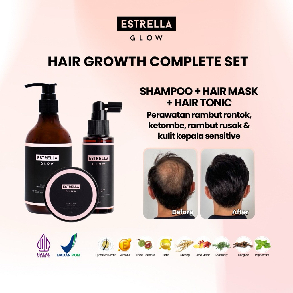Jual Estrella Glow Hair Growth Complete Set. Anti rambut rontok ...