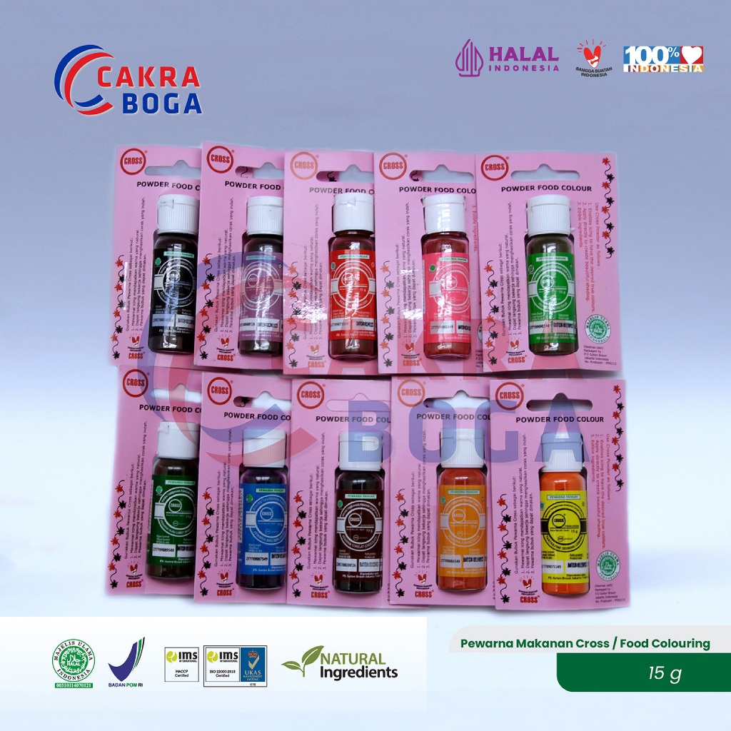 Jual Pewarna Makanan Cross Powder 15 gr / Food Colouring Powder ...