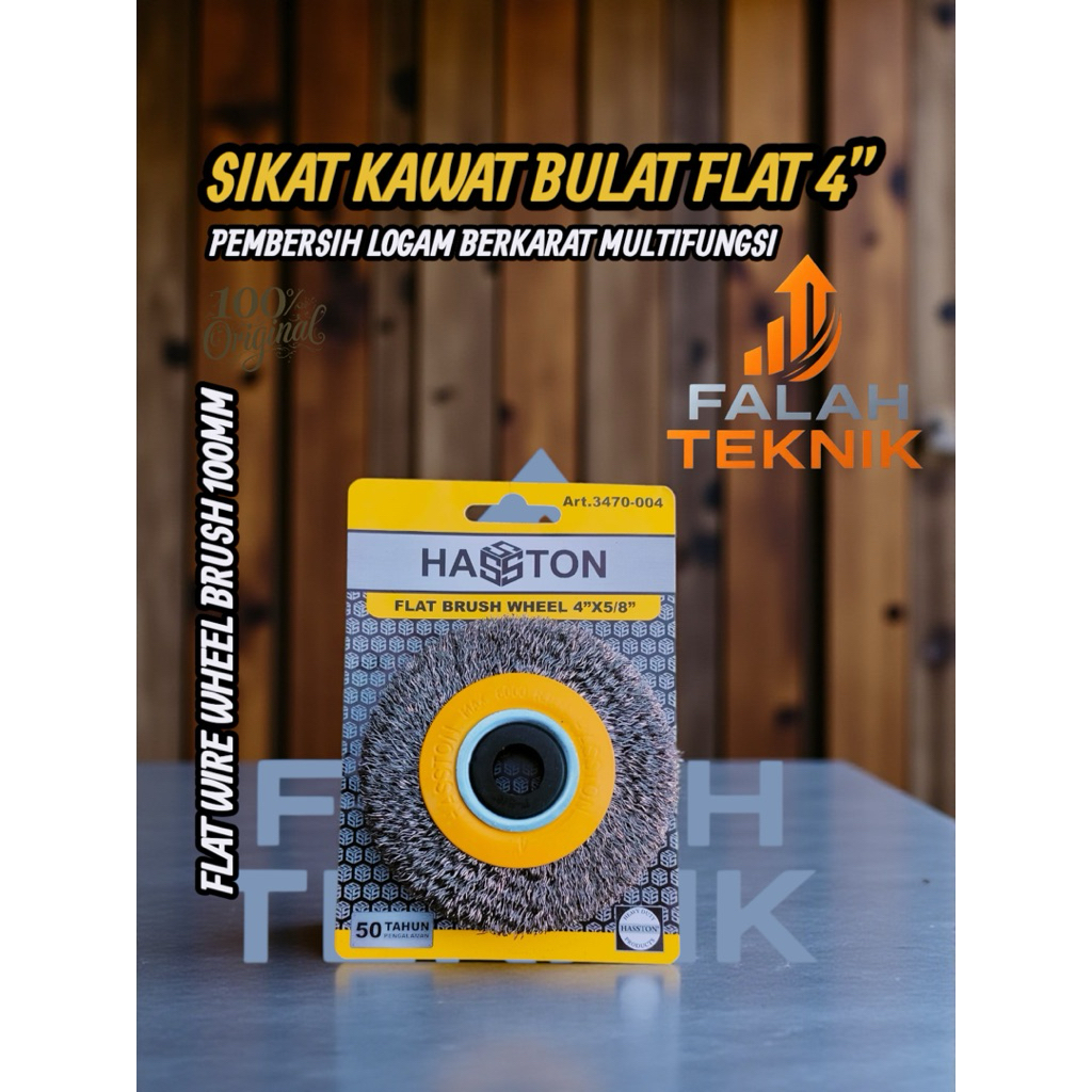 Jual SIKAT GERINDA FLAT 4" X 5/8" HASSTON PROHEX CIRCULAR WIRE BRUSH ...