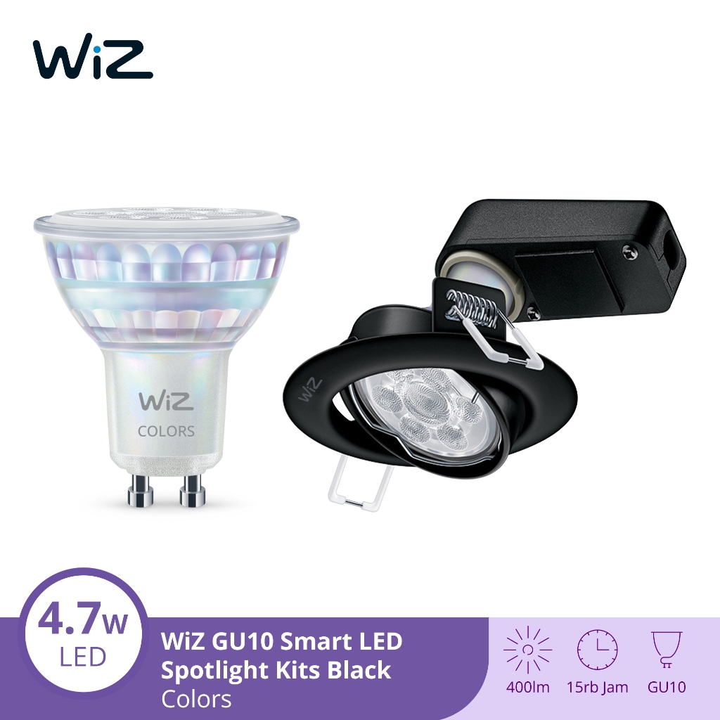 Jual WiZ Lampu Smart LED Spotlight GU10 4,7W Kits Black (Hitam) - Lampu Sorot, Lampu Tembak ...