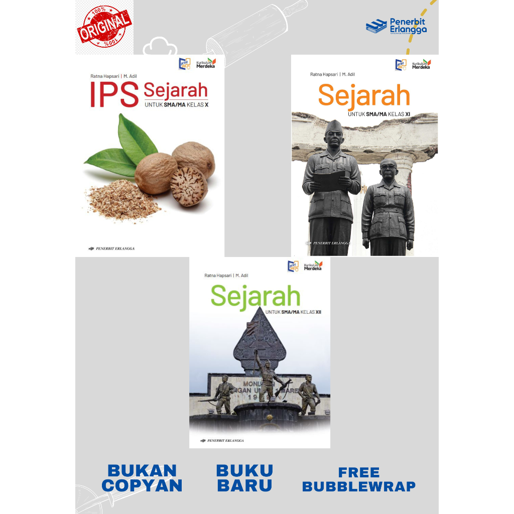 Jual SEJARAH SMA/MA ERLANGGA KELAS 10 11 12 KURIKULUM MERDEKA | Shopee Indonesia