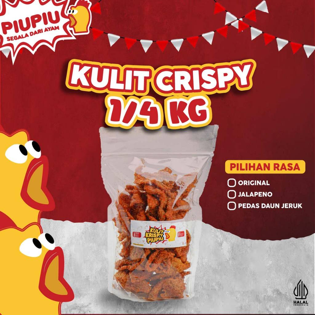 Jual PiuPiu - Kulit Ayam Crispy 250gr Snacks Rasa Jalapeno/Original ...