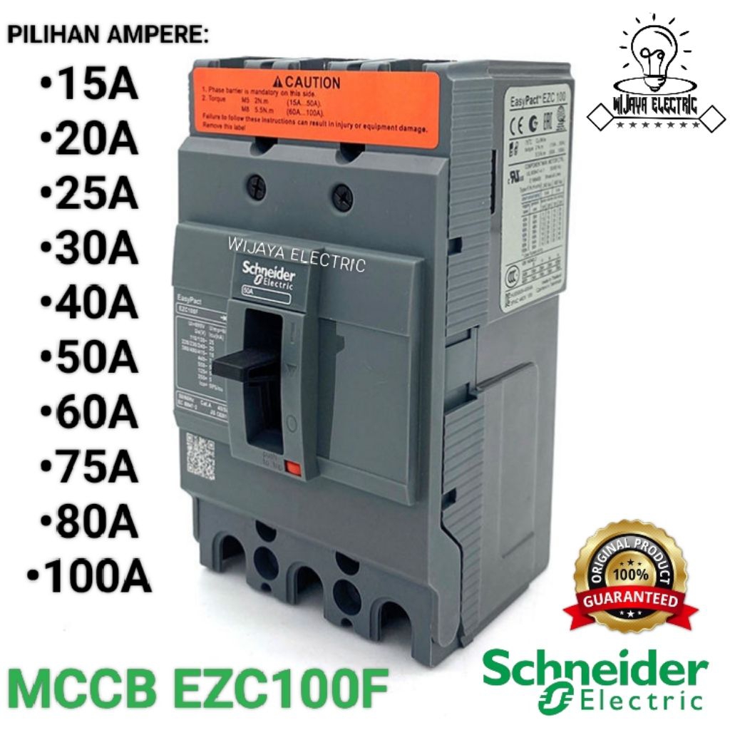 Jual BREAKER MCCB 3P 25A EZC100F EZC100F3025 SCHNEIDER mccb breaker ezc100f 3phase 25a original ...